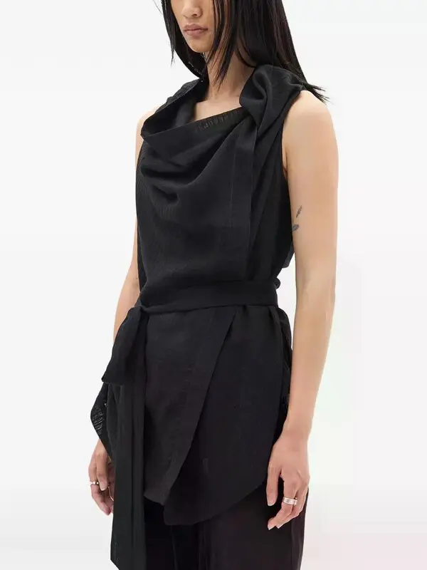 ANN DEMEULEMEESTER Macy Cowl-neck Belted Top