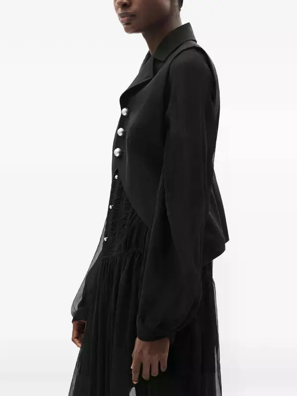 ANN DEMEULEMEESTER Lune Button Open-front Waistcoat