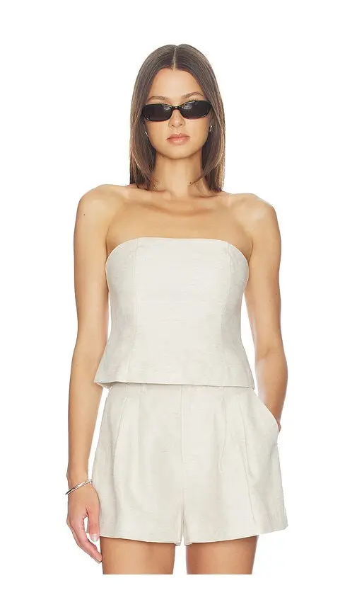 Good American Linen Strapless Top