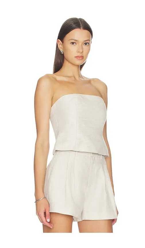 Good American Linen Strapless Top