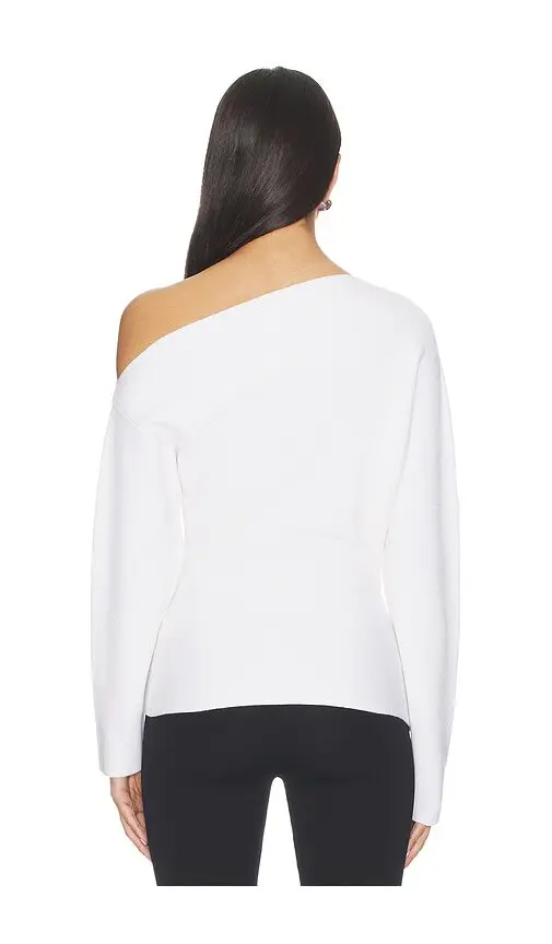 EAVES Rachelle Draped One-shoulder Knit Top