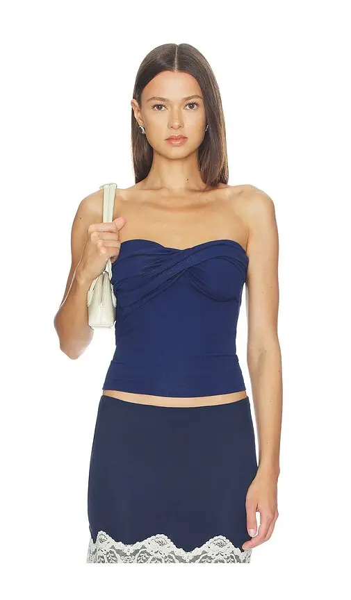 THE LINE BY K Izzy Tube Top - Navy Blue