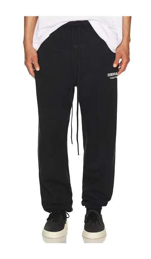 Fear Of God Classic Fit Fleece Sweatpant In Black - Jet Black