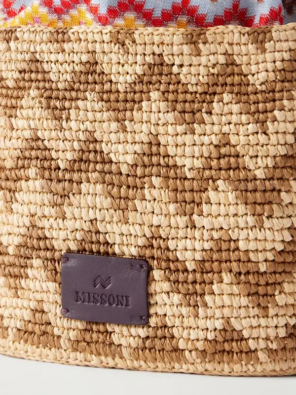 Missoni Small Striped Raffia Bucket Bag