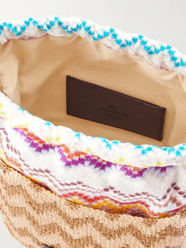 Missoni Small Striped Raffia Bucket Bag