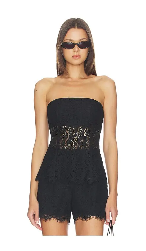 Cami Nyc Bijou Strapless Lace Top - Black