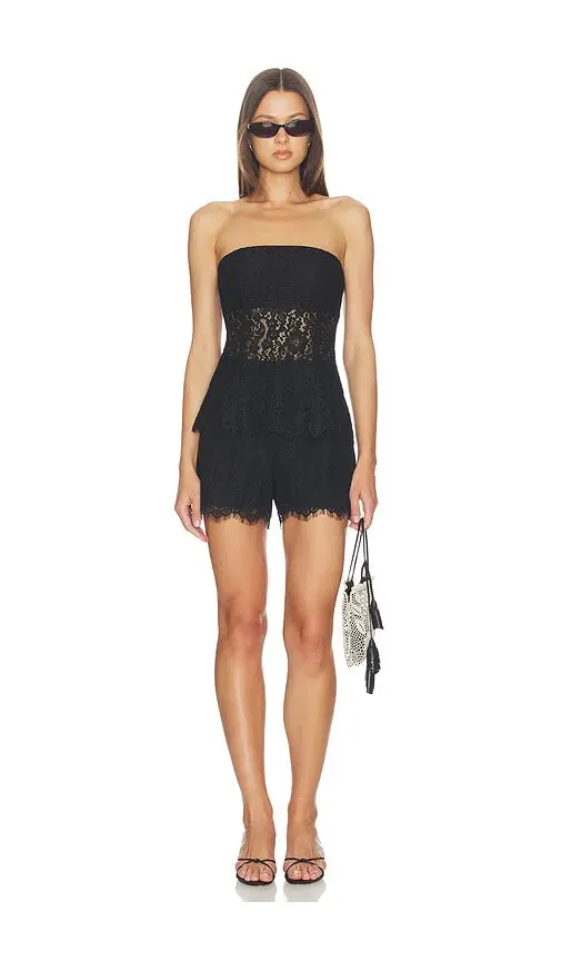 Cami Nyc Bijou Strapless Lace Top - Black
