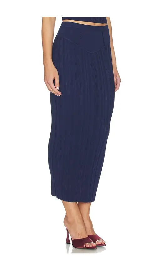 FLEUR DU MAL Three Way Rib Knit Skirt - Midnight Navy