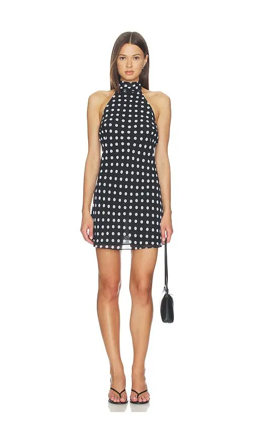 BELLA VENICE The Piper Dress In Black,white - Black And White Dot