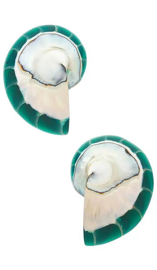 JULIETTA Nautilus Dangle Earrings - Green