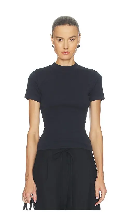 EAVES Bonnie High Neck Baby Tee - Black