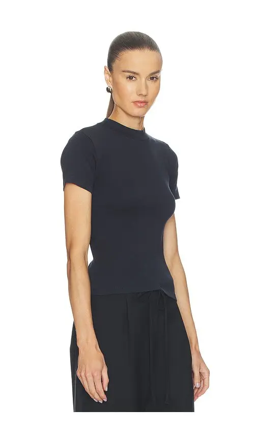 EAVES Bonnie High Neck Baby Tee - Black