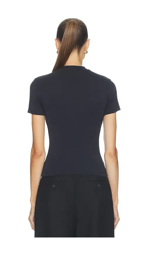 EAVES Bonnie High Neck Baby Tee - Black