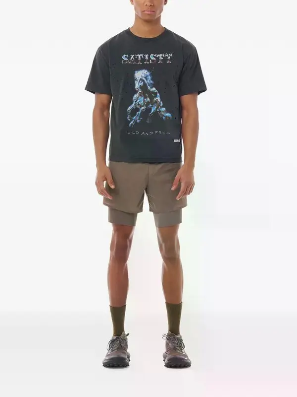 Satisfy Distressed Graphic Print T-shirt