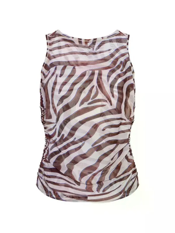 Bond Eye Mesh Zebra-print Top