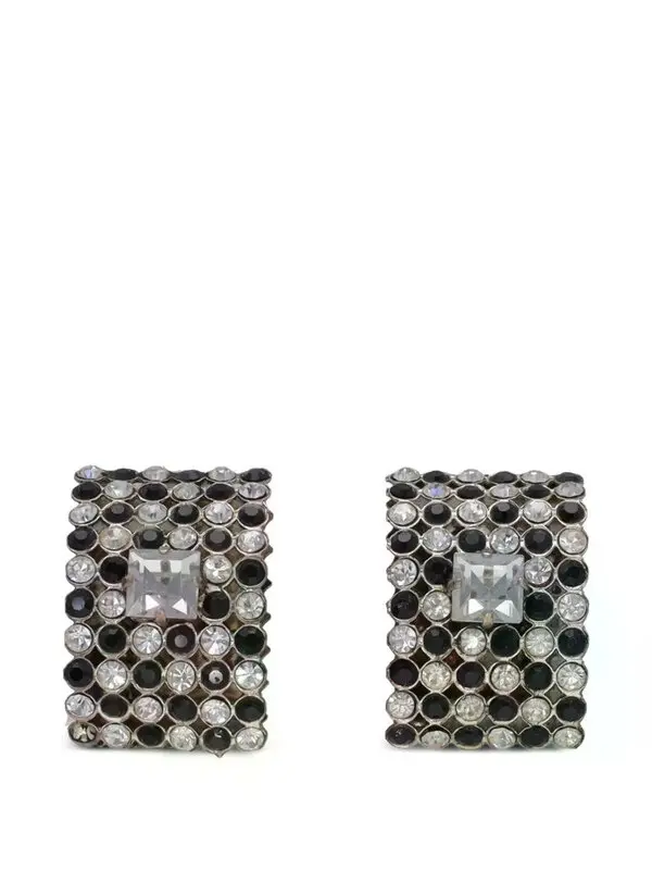 BOZART Rectangular Clip-on Earrings - Silver