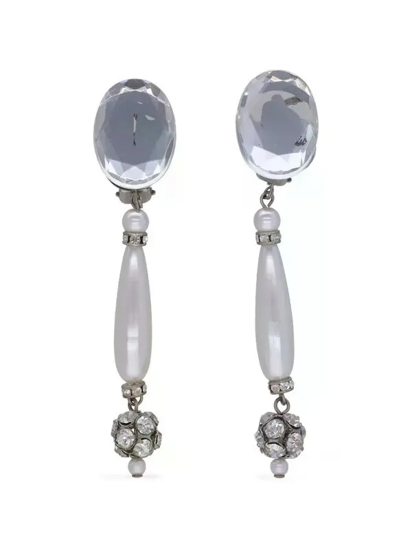 BOZART Clip-on Drop Earrings - Silver
