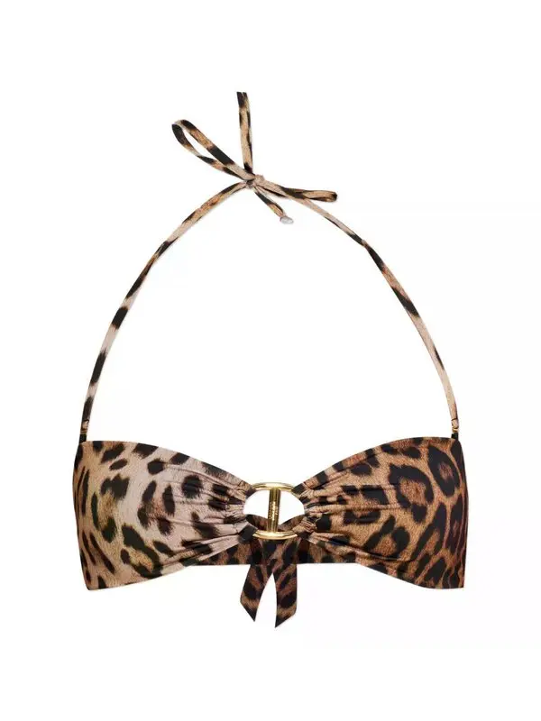 Moschino Leopard-print Beachwear Top - Neutrals