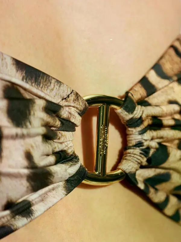 Moschino Leopard-print Beachwear Top - Neutrals