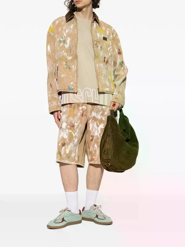 Moschino Paint Splatter Shorts - Neutrals
