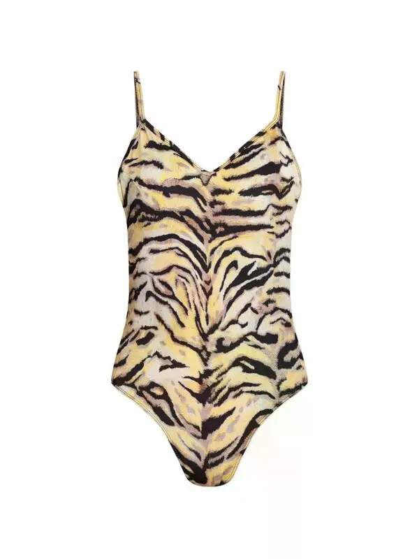 Kenzo Tiger-print Swimsuit - Neutrals