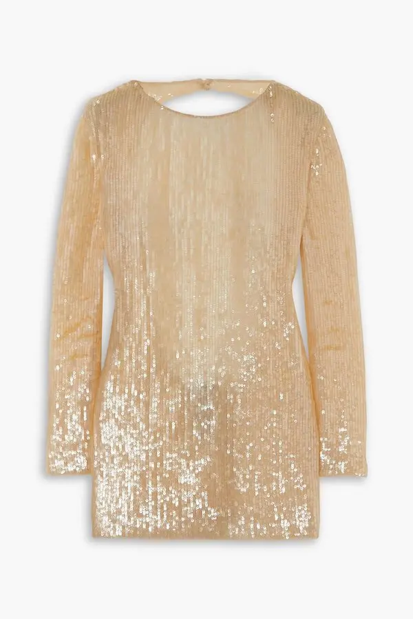 TOM FORD Cutout Sequined Tulle Mini Dress