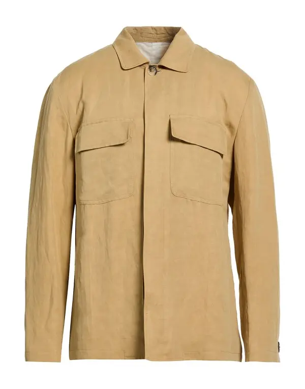 LARDINI Shirt Size Linen, Tencel - Beige