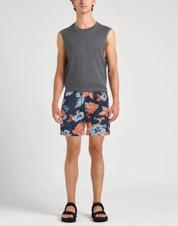 Maison Kitsuné Floral Print High-waisted Cotton Bermuda Shorts