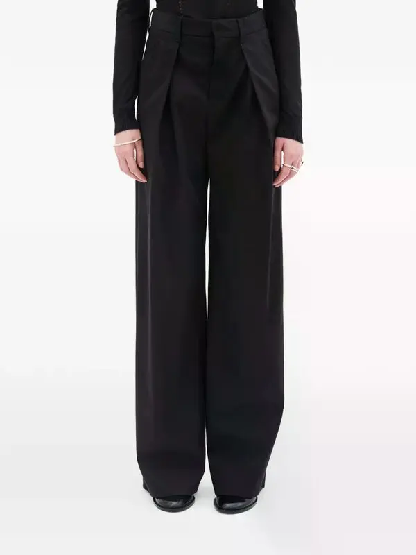 ANN DEMEULEMEESTER Twill Pleated Trousers