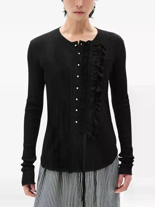 ANN DEMEULEMEESTER Maris Ruffled Long-sleeve Top