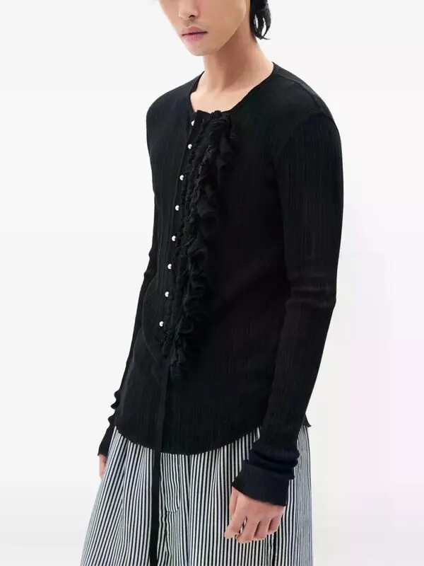 ANN DEMEULEMEESTER Maris Ruffled Long-sleeve Top