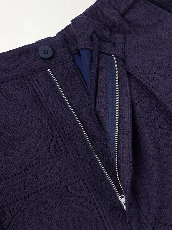 Blue Blue Japan Jacquard Cotton-blend Trousers