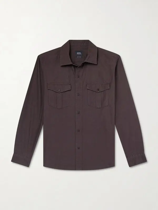 A.p.c. Warren Organic Cotton Shirt - Brown