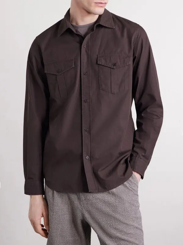A.p.c. Warren Organic Cotton Shirt - Brown