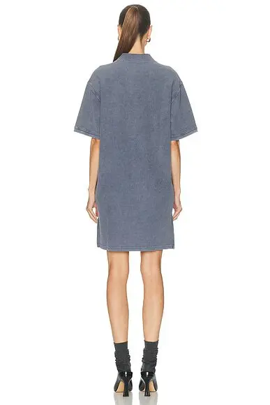 Alexander Wang Oversized High-low Polo Mini Dress - Washed Navy