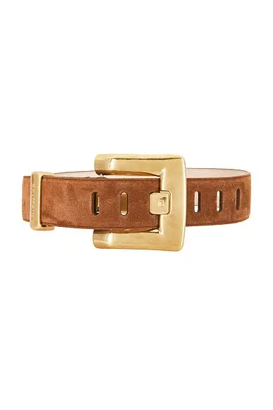 Balmain Anthem 4.5cm Suede Belt - Caramel