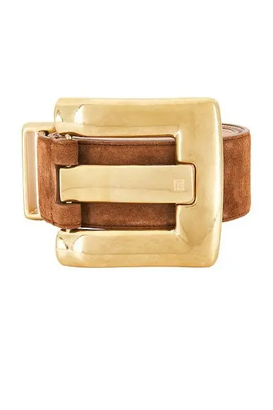 Balmain Anthem 4.5cm Suede Belt - Caramel