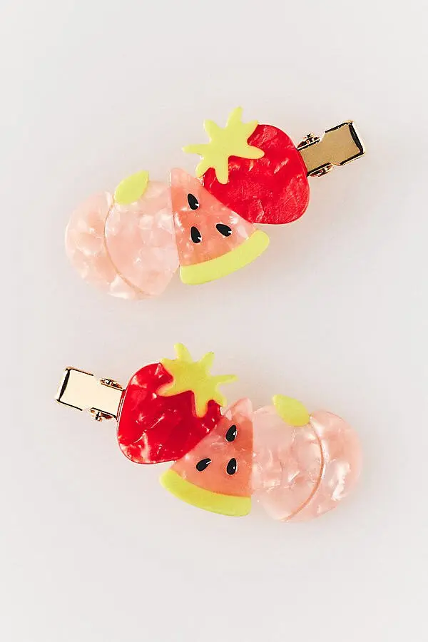 Anthropologie Creaseless Hair Clips Set - Fruit