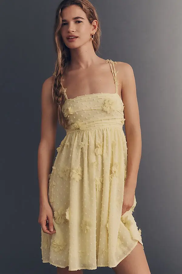 Anthropologie 3d Floral Mini Dress