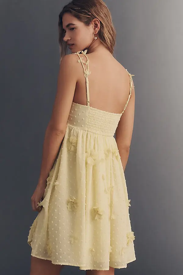 Anthropologie 3d Floral Mini Dress