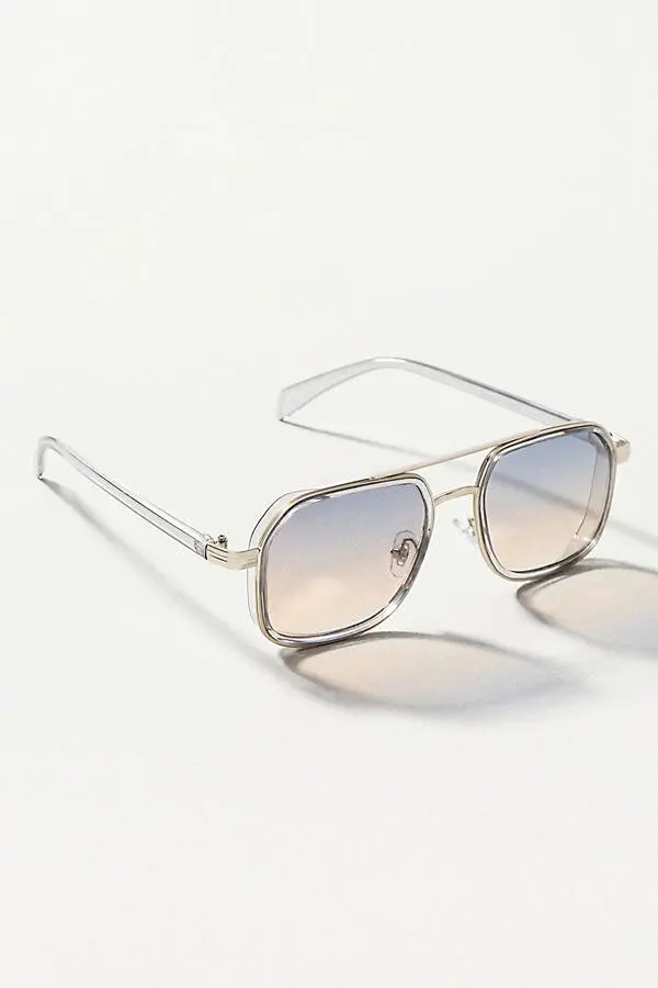 ELITE EYEWEAR Metal Aviator Sunglasses - Silver
