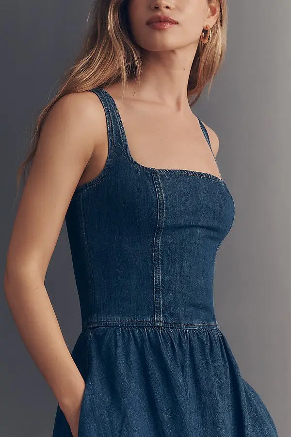 REFORMATION Janu Organic Cotton Denim Midi Dress