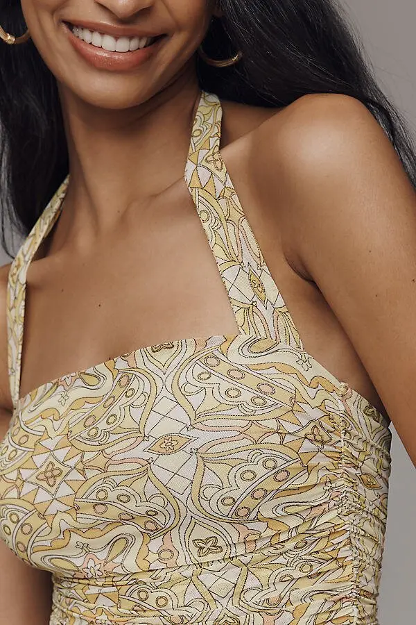 AFRM Aranya Mesh Halter Top - Sunlight Tile