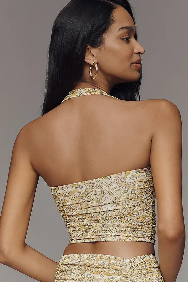 AFRM Aranya Mesh Halter Top - Sunlight Tile