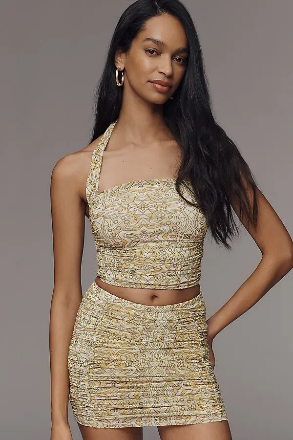 AFRM Aranya Mesh Halter Top - Sunlight Tile