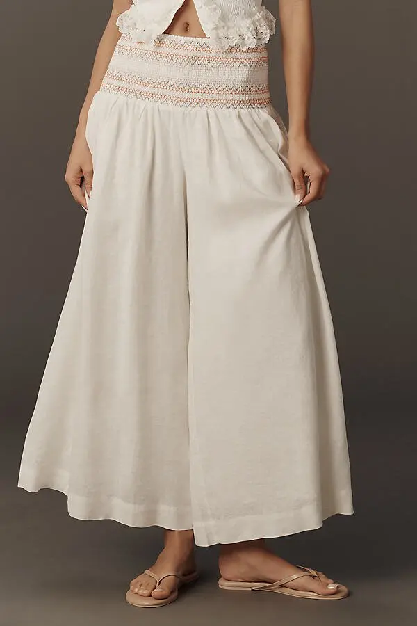 Anthropologie Smocked Palazzo Pants