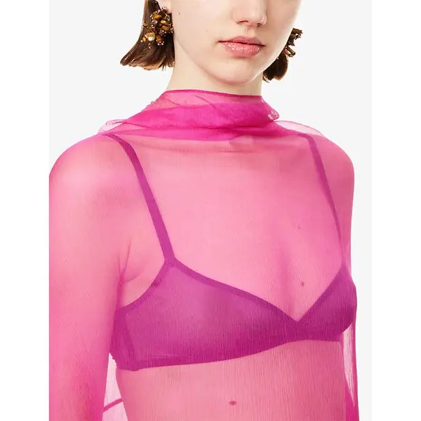 Dries Van Noten Sheer Silk Midi Dress