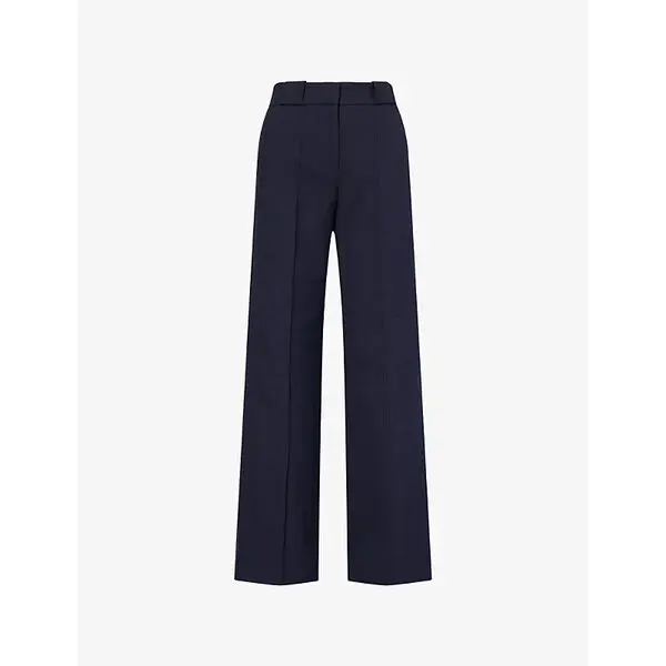 ME+EM Tailored-leg Cotton Trousers - Navy