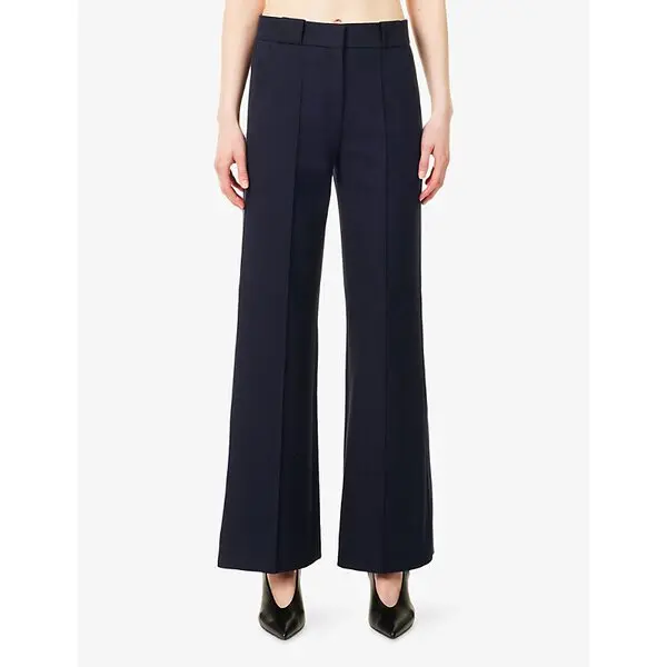 ME+EM Tailored-leg Cotton Trousers - Navy