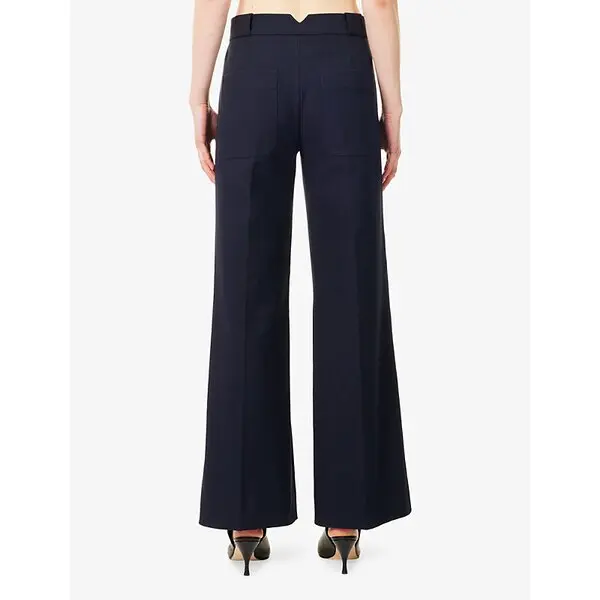 ME+EM Tailored-leg Cotton Trousers - Navy